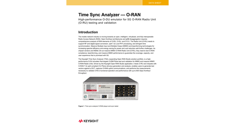 Time Sync Analyzer | Keysight